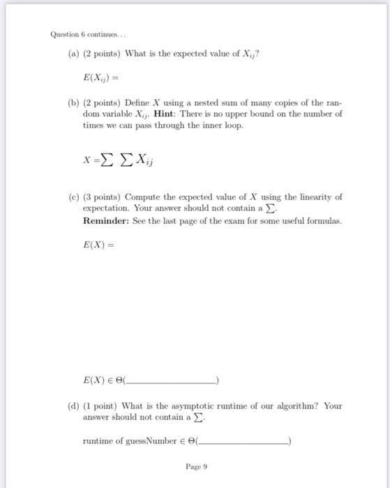 Question 6: Probability and Algorithms The following | Chegg.com
