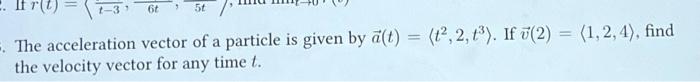 Solved The acceleration vector of a particle is given by | Chegg.com