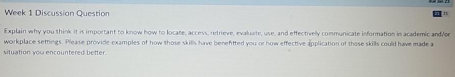 Solved Week 1 ﻿Discussion QuestionExplain why you think it | Chegg.com