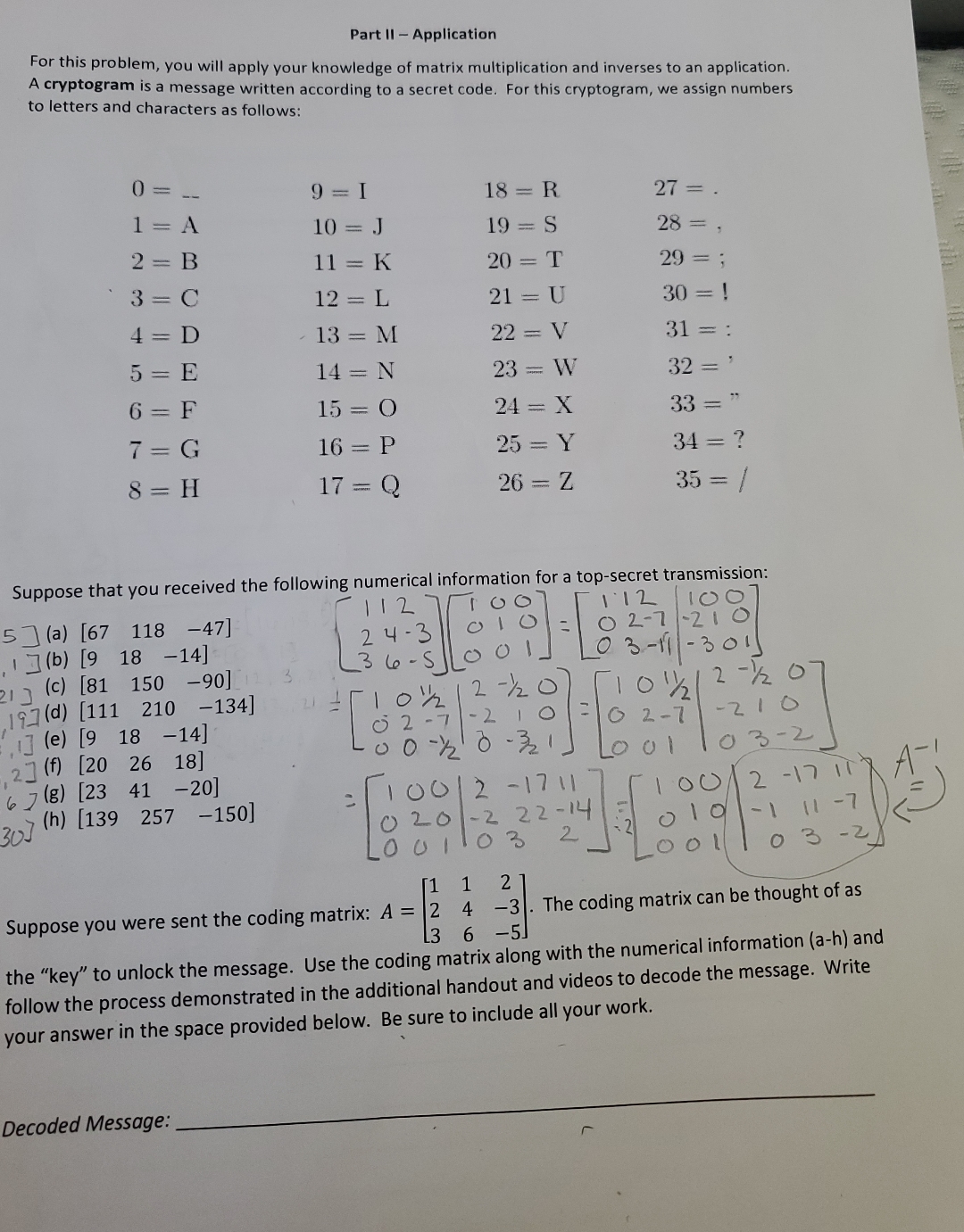 Solved Part II - ﻿ApplicationFor this problem, you will | Chegg.com