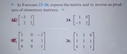 Solved In Exercises 23-26, ﻿express the matrix and its | Chegg.com