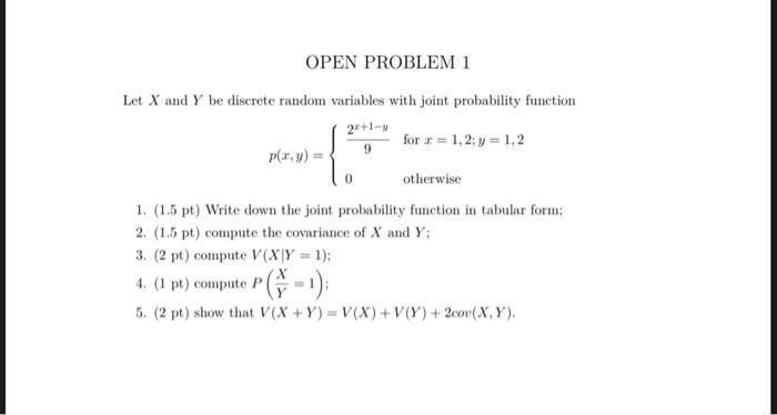 Solved Let X and Y be discrete random variables with joint | Chegg.com