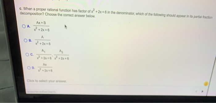 Solved What term(s) should appear in the partial fraction | Chegg.com