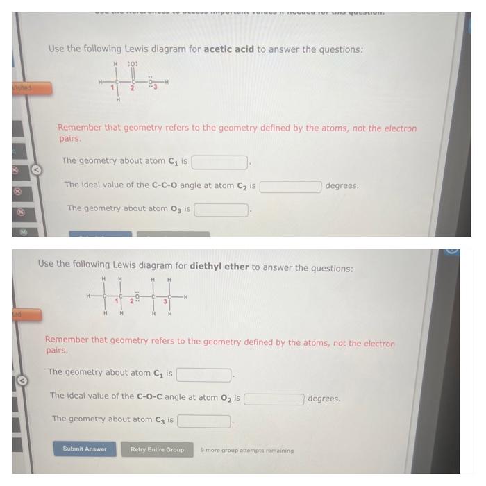 Solved Use the following Lewis diagram for acetic acid to | Chegg.com