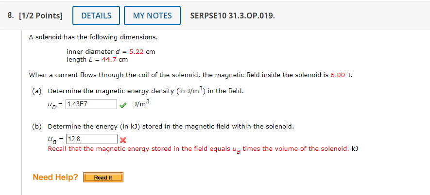 Solved A solenoid has the following dimensions.inner | Chegg.com