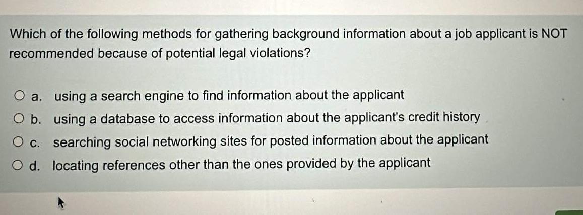 Solved Which of the following methods for gathering | Chegg.com