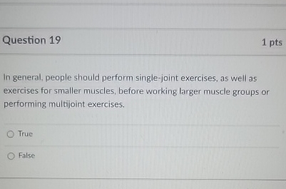 Solved Question 191 ﻿ptsIn general, people should perform | Chegg.com