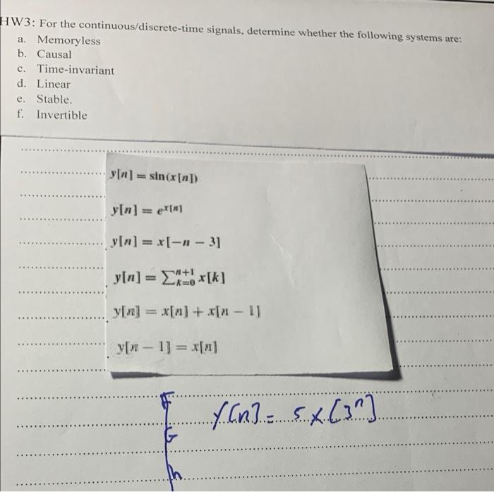 Solved HW3: For the continuous/discrete-time signals, | Chegg.com