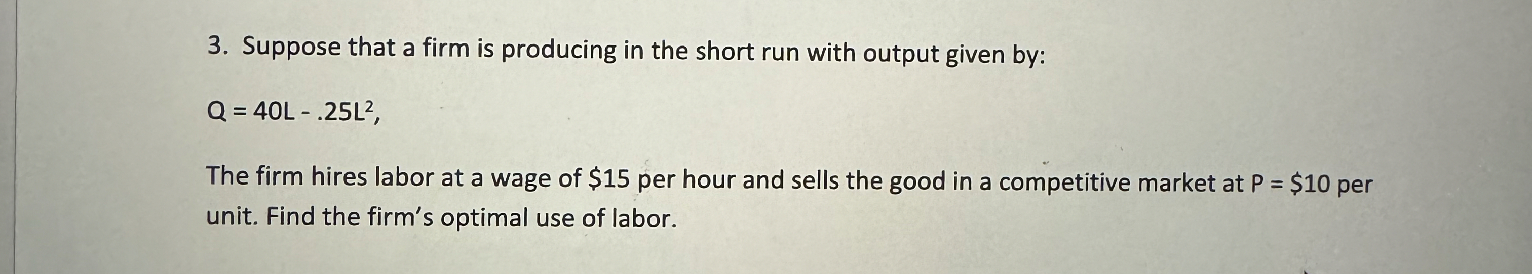 Solved Suppose that a firm is producing in the short run | Chegg.com