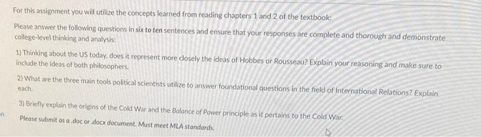 For this assignment you will utilize the concepts | Chegg.com