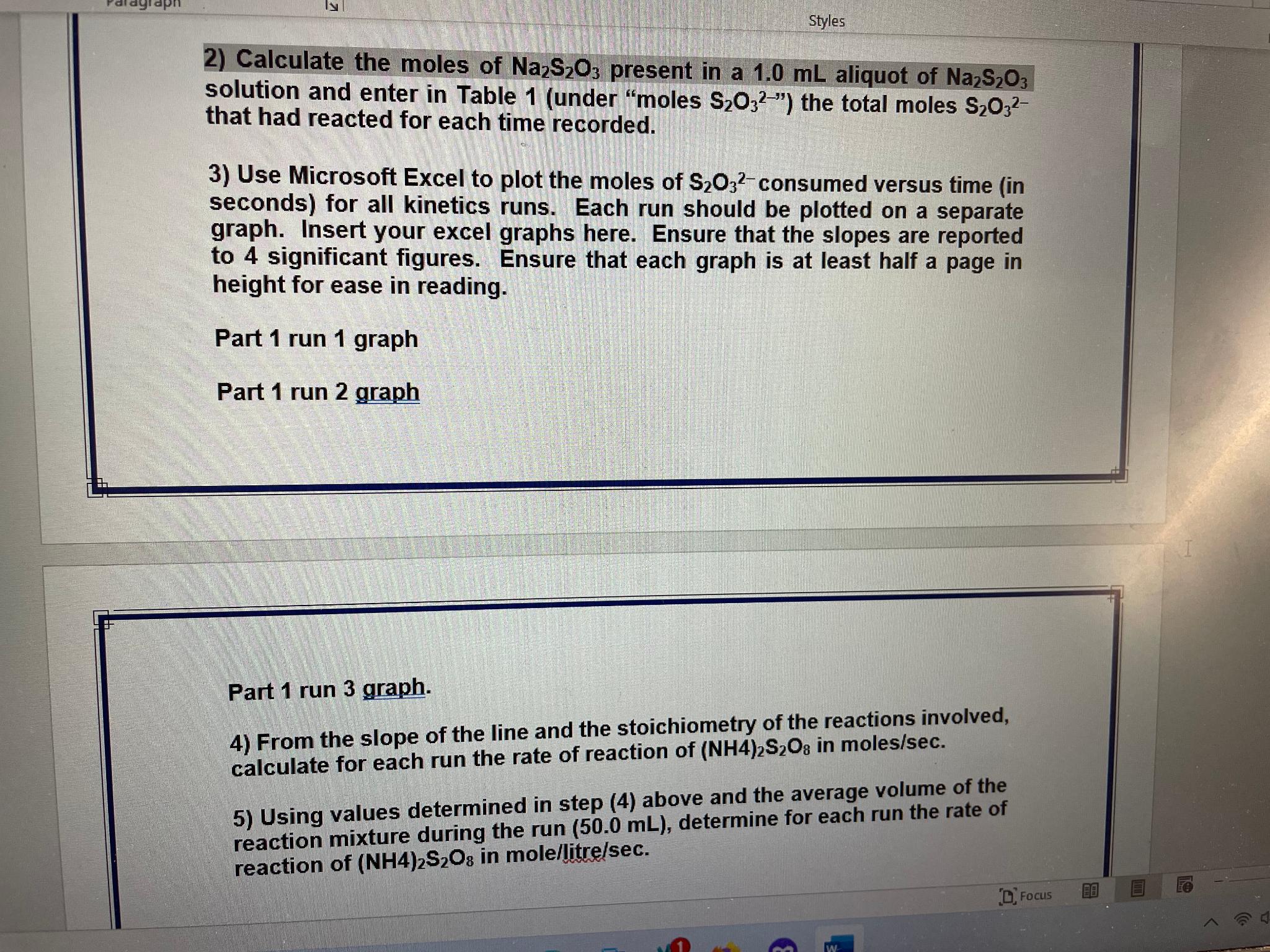 Solved StylesCalculate the moles of Na2S2O3 ﻿present in a | Chegg.com