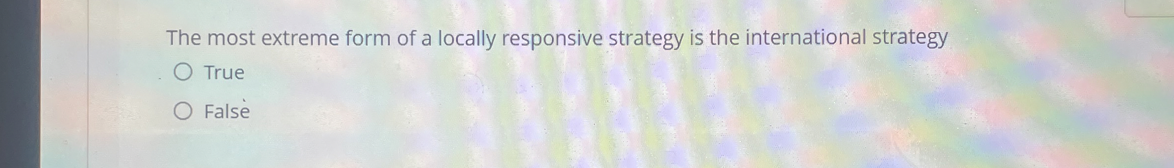 Solved The most extreme form of a locally responsive | Chegg.com
