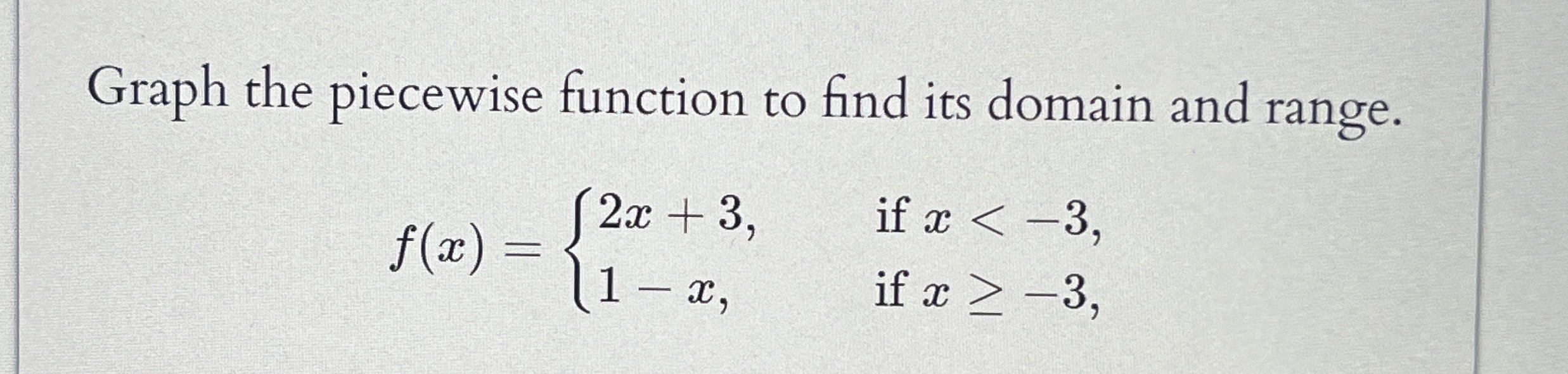 Solved Graph the piecewise function to find its domain and | Chegg.com