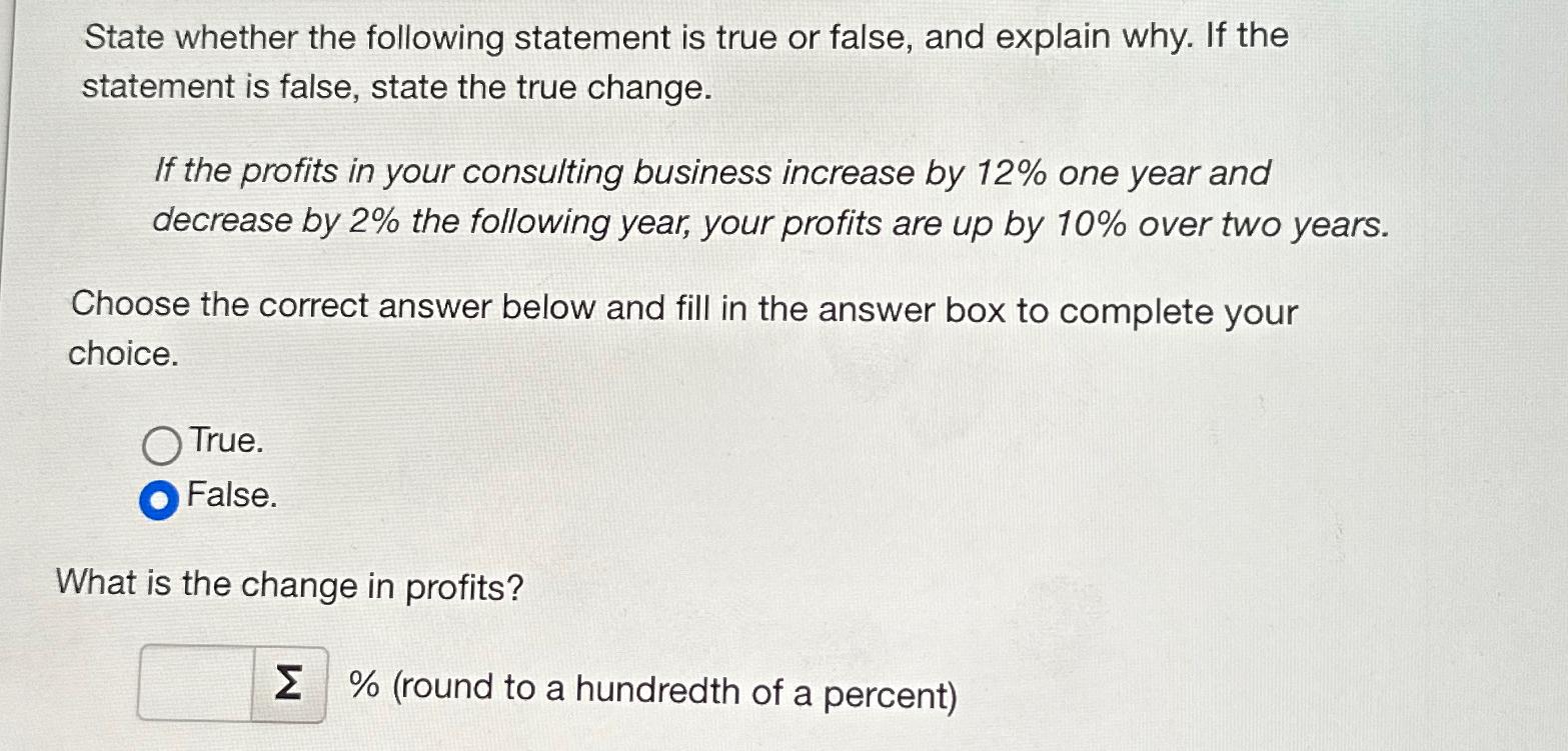 Solved State whether the following statement is true or | Chegg.com