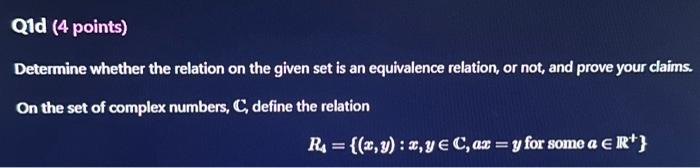 Solved Q1d (4 points) Determine whether the relation on the | Chegg.com