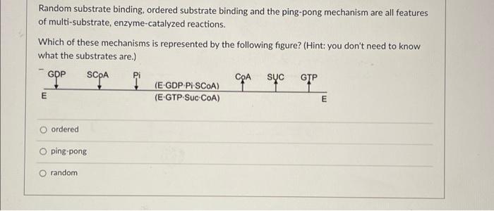 Solved Random substrate binding, ordered substrate binding | Chegg.com