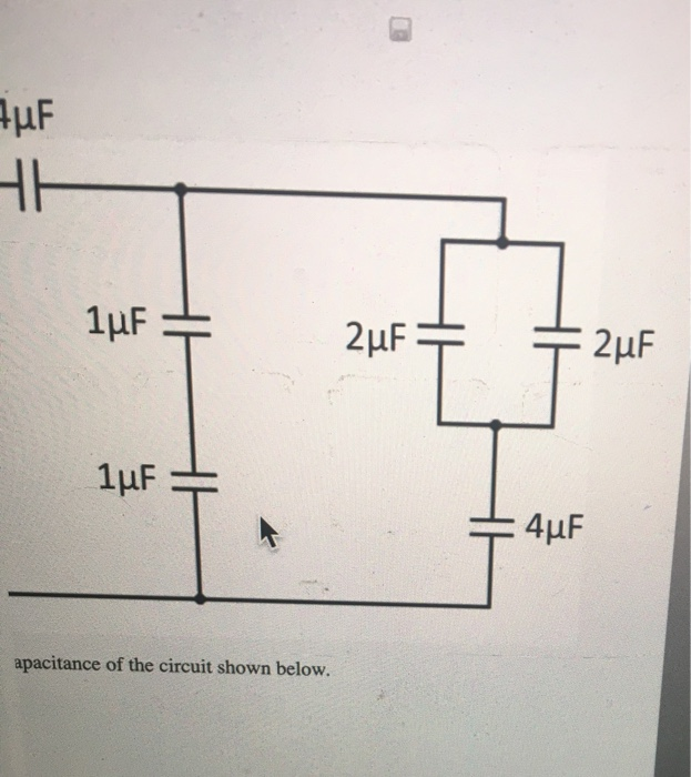 Solved 1uF - - 1uF What is the equivalent capacitance of the | Chegg.com