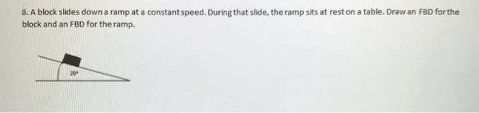 Solved 8. A block slides down a ramp at a constant speed. | Chegg.com