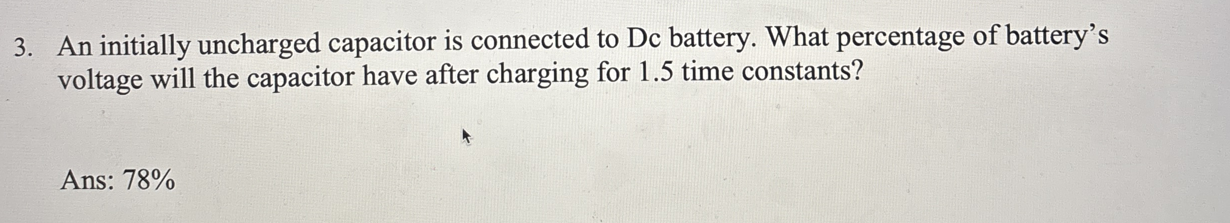 Solved An initially uncharged capacitor is connected to Dc | Chegg.com