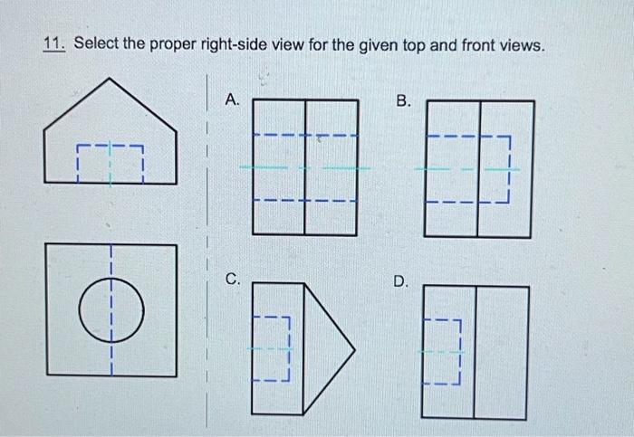 Solved 10. Select the most properly dimensioned object. A B. | Chegg.com