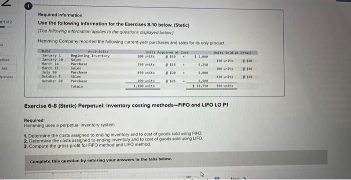 [Solved]: Required informetion Use the following informatio