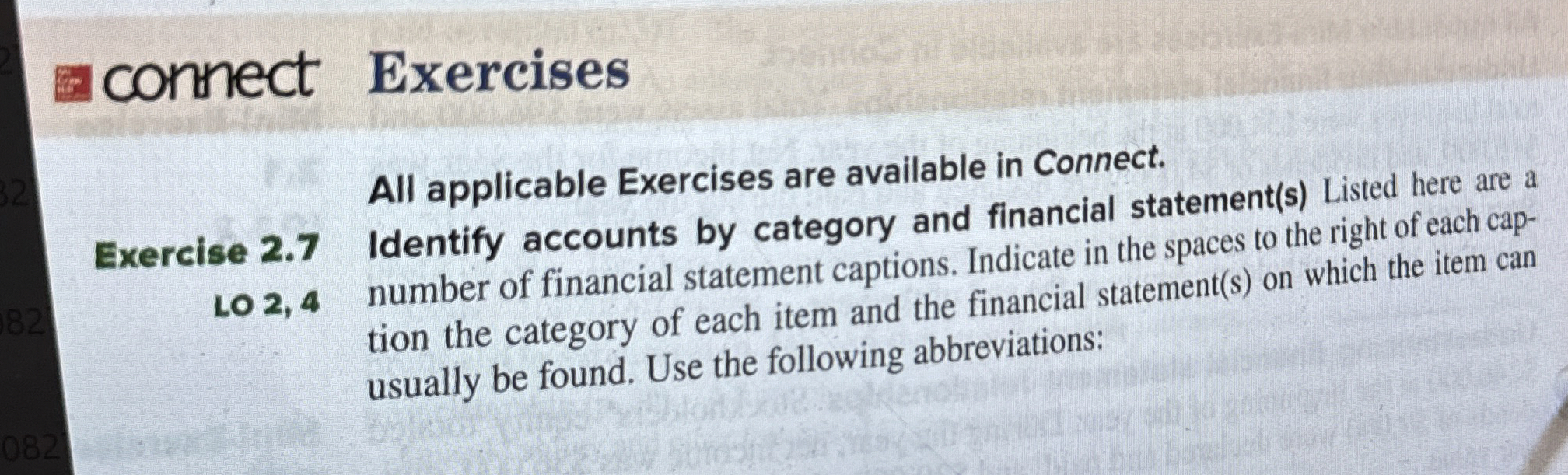 Solved connect ExercisesAll applicable Exercises are | Chegg.com