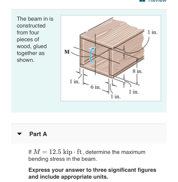 Solved IVVV The beam in is constructed from four pieces of | Chegg.com
