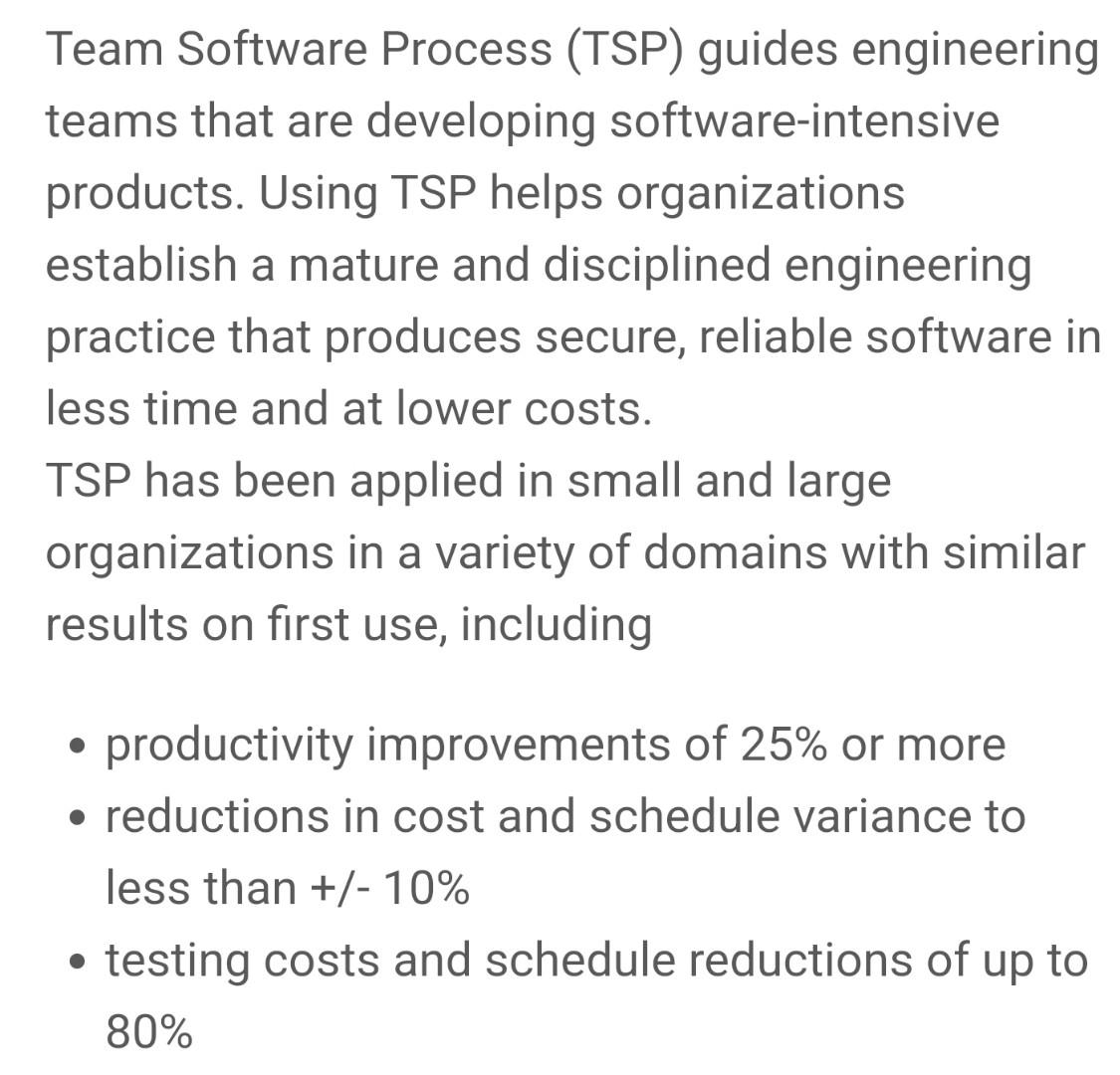 Solved Team Software Process (TSP) guides engineering teams | Chegg.com