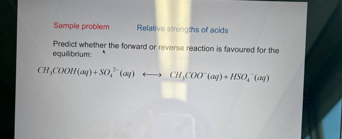 Solved Sample problemRelative strengths of acidsPredict | Chegg.com