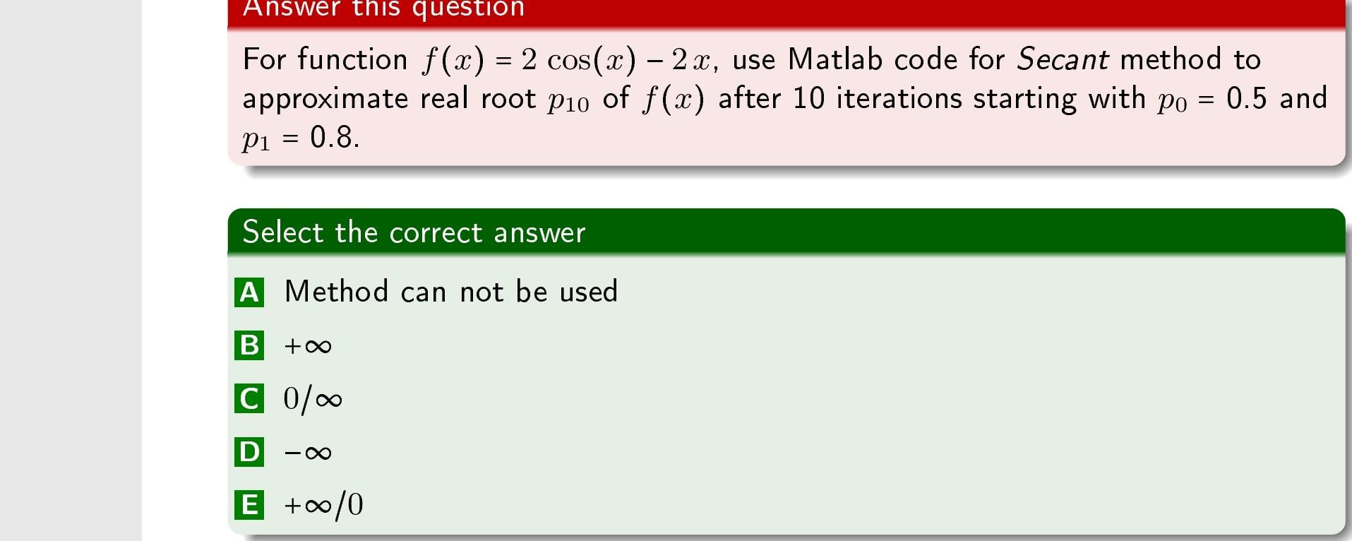 Solved Answer this question For function f(x)=2x−2cos(x), | Chegg.com