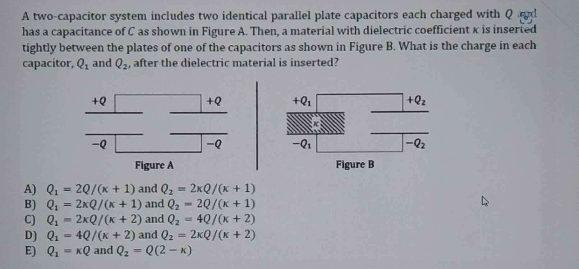 Solved A two-capacitor system includes two identical | Chegg.com