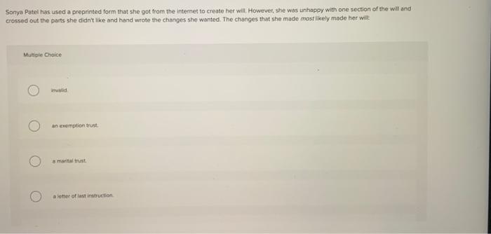 Solved Sonya Patel has used a preprinted form that she got | Chegg.com