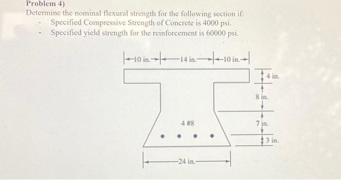 Solved Problem 4) Determine the nominal flexural strength | Chegg.com