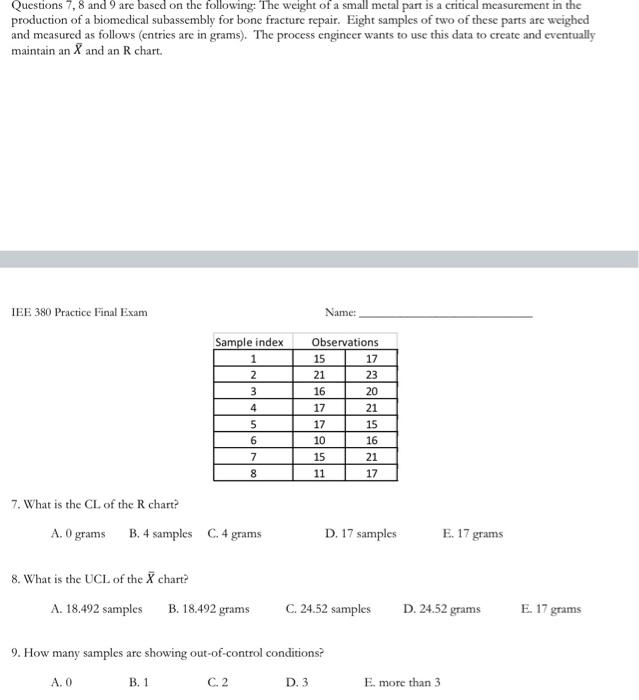 Solved Questions 7,8 and 9 are based on the following: The | Chegg.com