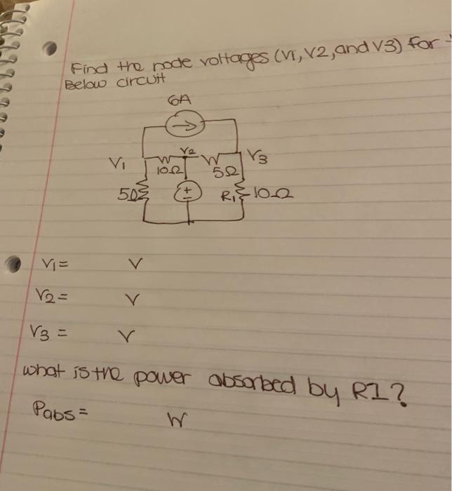 Solved Find the pode voltages (V1, V2, and V3) for Below | Chegg.com