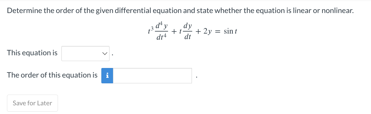 Solved Determine the order of the given differential | Chegg.com