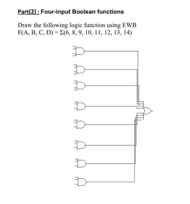 Solved Part2 Four Input Boolean Functions Draw The 7256