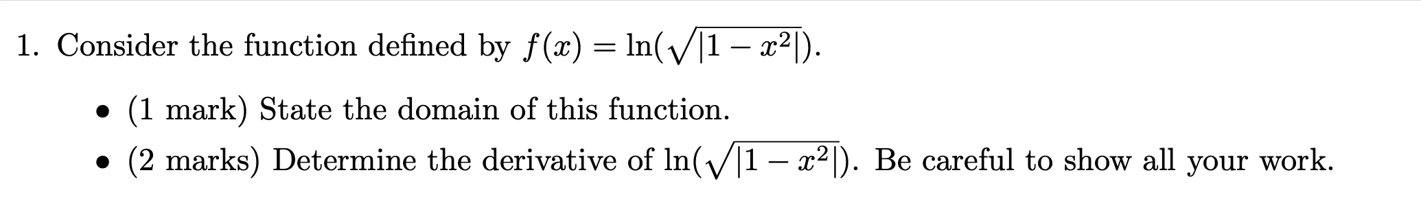 Solved Consider the function defined by | Chegg.com