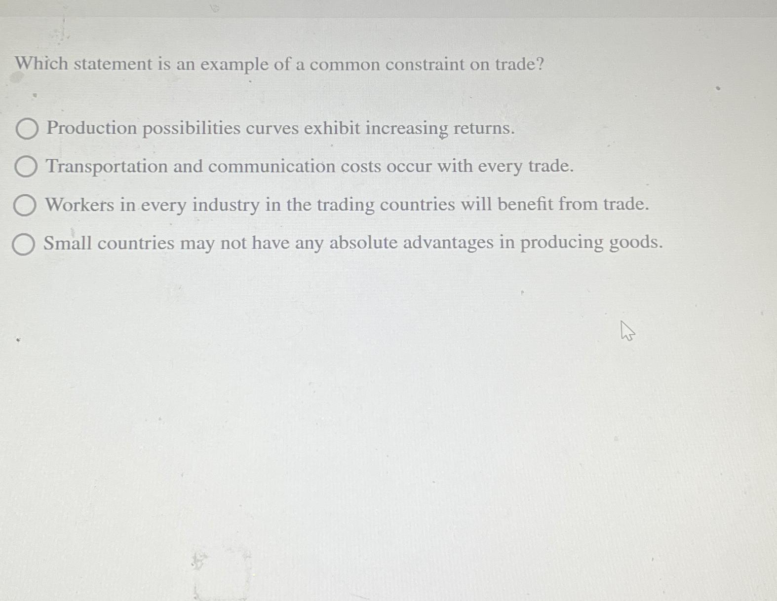Solved Which statement is an example of a common constraint | Chegg.com