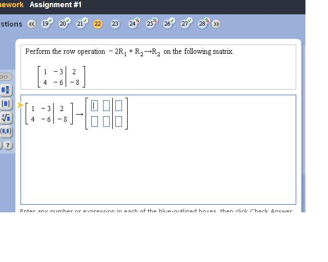 Solved Perform the row operation -2R1 + R2 rightarrow R2 on | Chegg.com