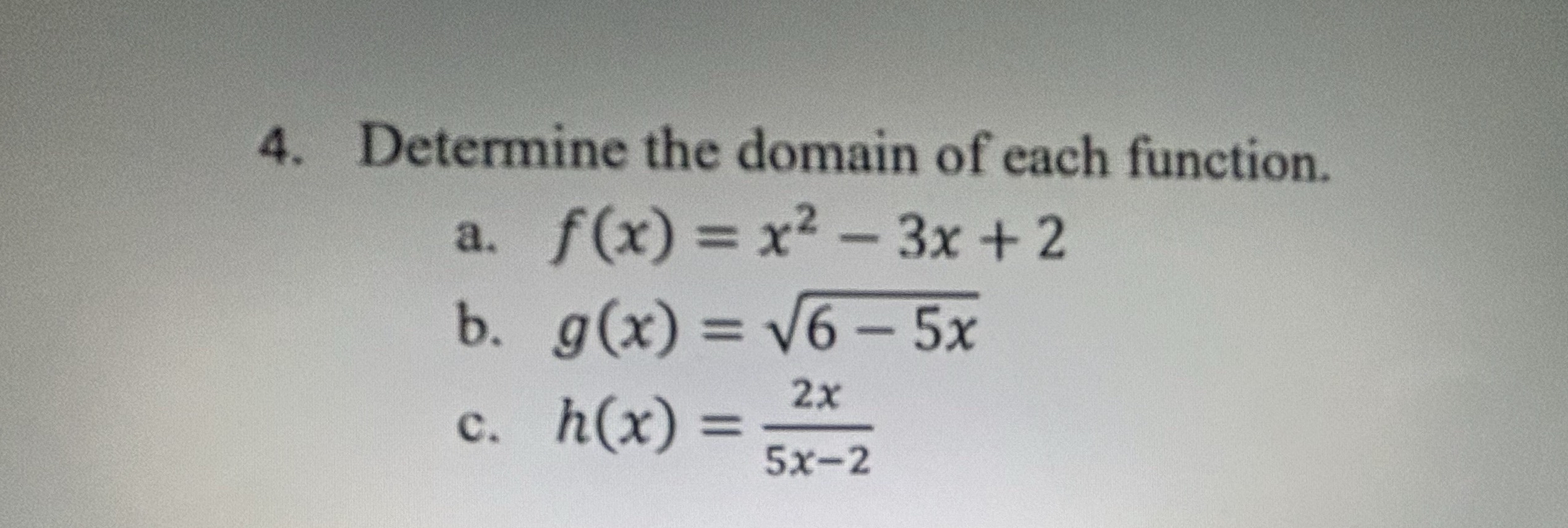 Solved Determine the domain of each | Chegg.com