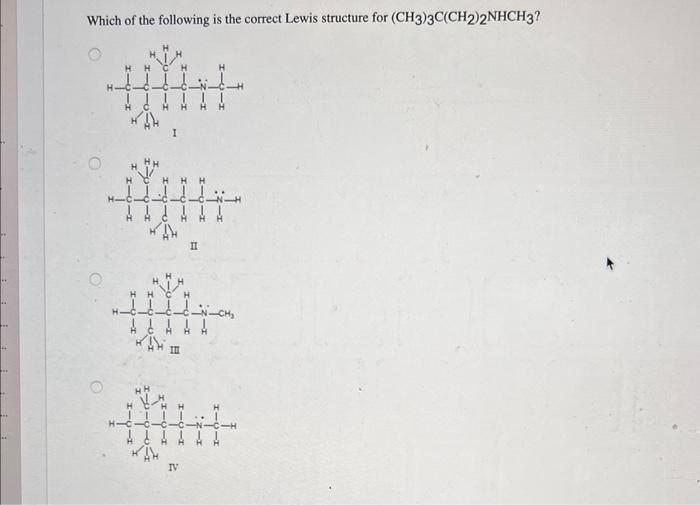 Solved Which of the following is the correct Lewis structure | Chegg.com