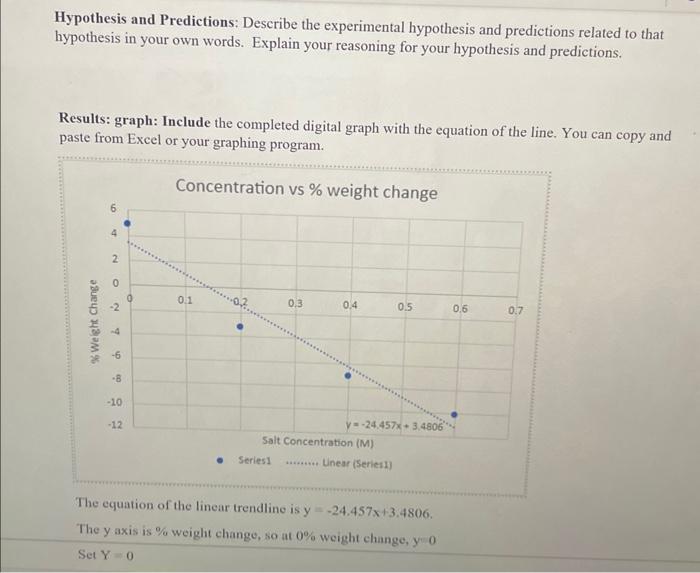 Hypothesis and Predictions: Describe the experimental | Chegg.com