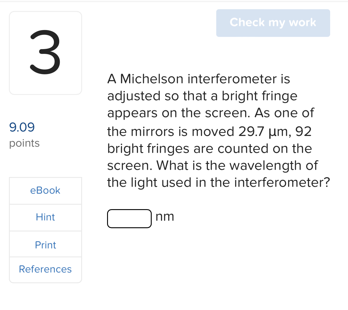 Solved A Michelson interferometer is adjusted so that a | Chegg.com