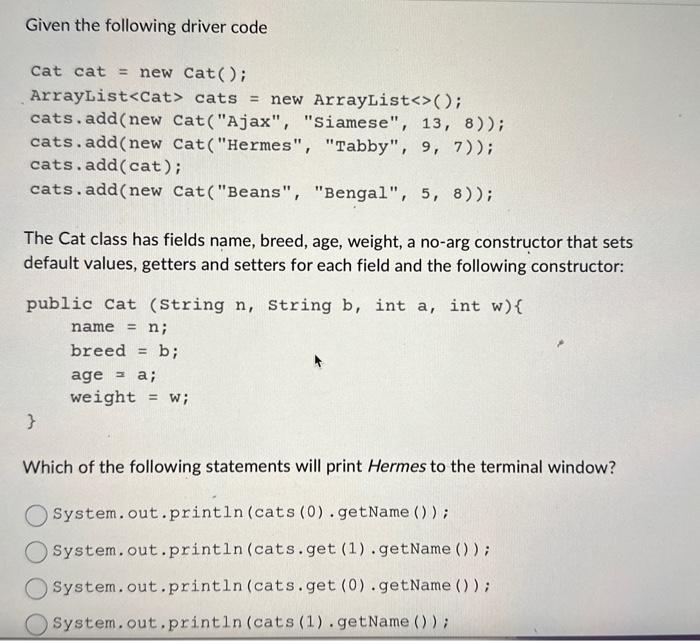 Solved Given a class Book with field title. Which of the | Chegg.com