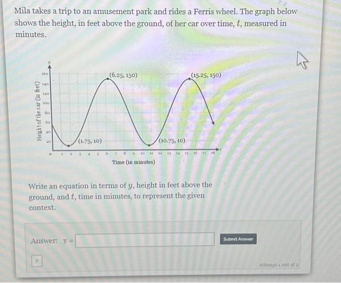 Solved Mila takes a trip to an amusement park and rides a | Chegg.com