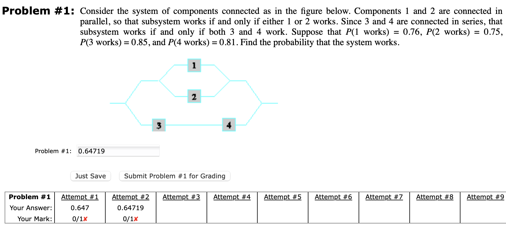 Solved Problem # 1: Consider the system of ﻿components | Chegg.com
