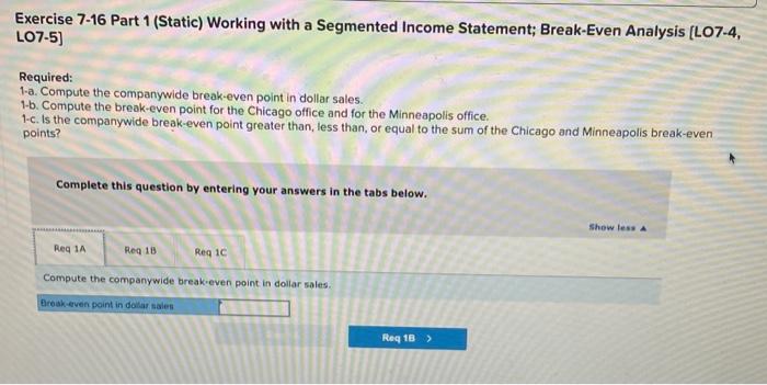 Solved Required information SB Exercise 7-16 through | Chegg.com