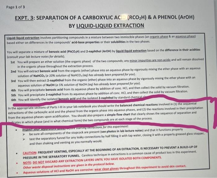 Solved BY LIQUID-LIQUID EXTRACTION Liquid-liquid extraction | Chegg.com