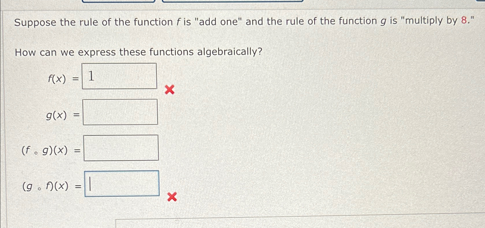 Solved Suppose the rule of the function f is "add one" and | Chegg.com